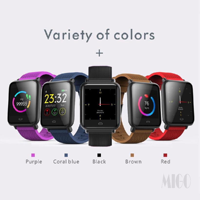 MIGO Q9 หน้าจอสีขนาดใหญ่สร้อยข้อมือสมาร์ทอัตราการเต้นหัวใจกันน้ำ - migo ...