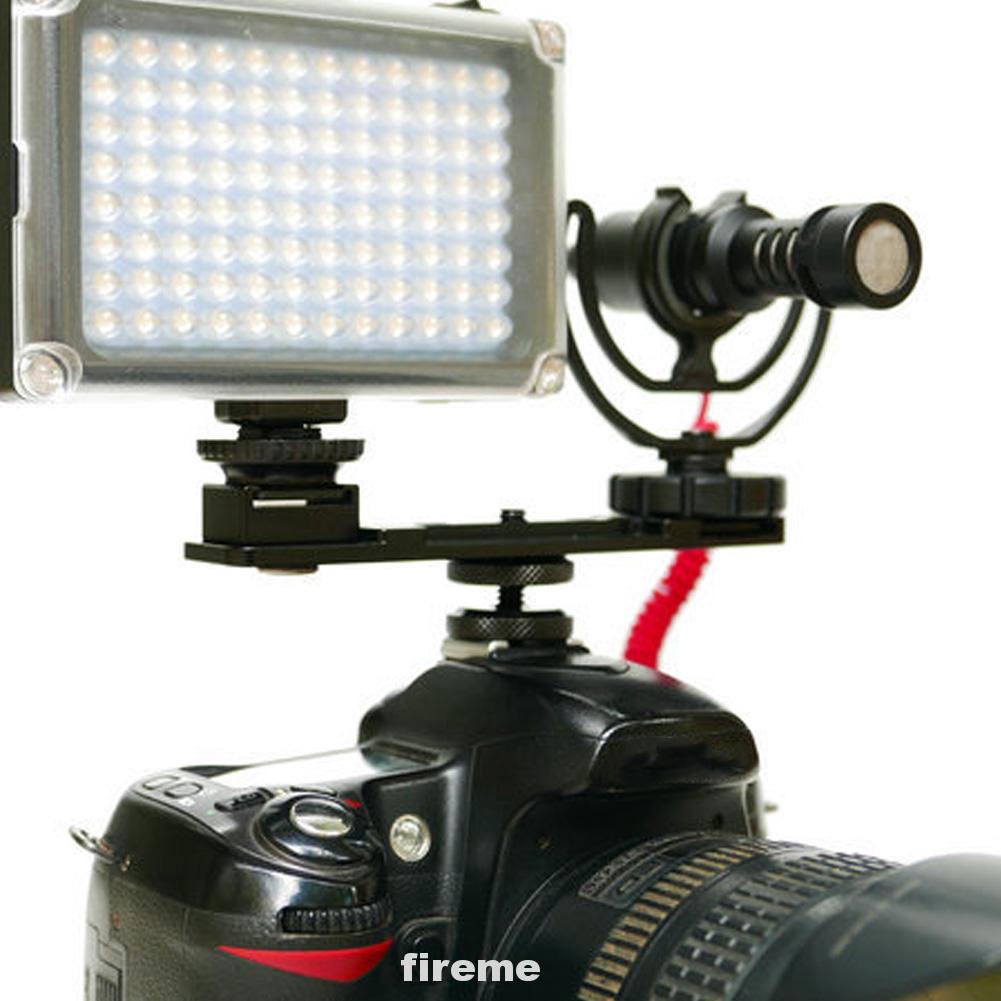 Bracket Flash Camera Double-Headed Holder Stand For DSLR SLR Rack Arm ...
