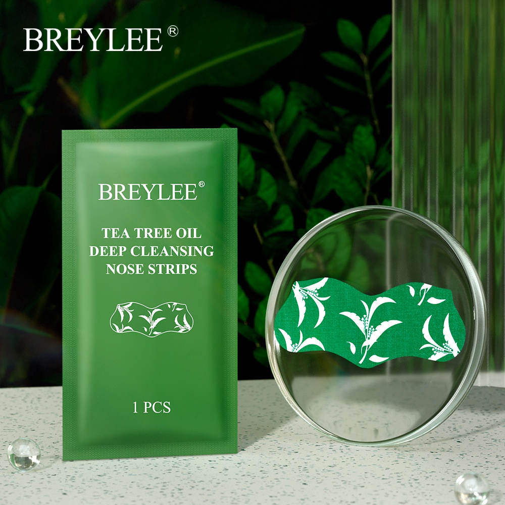 BREYLEE FDA แผ่นลอกสิวเสี้ยน แผ่นมาสก์จมูก ลอกสิวหัวดำ สูตรทีทรีออยล์ ...
