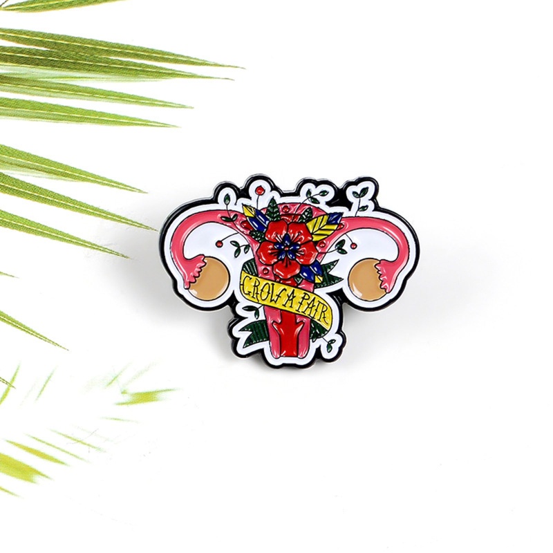 seng Creative Uterus Rose Brooch Medical Pins Uterine Medicine Enamel ...