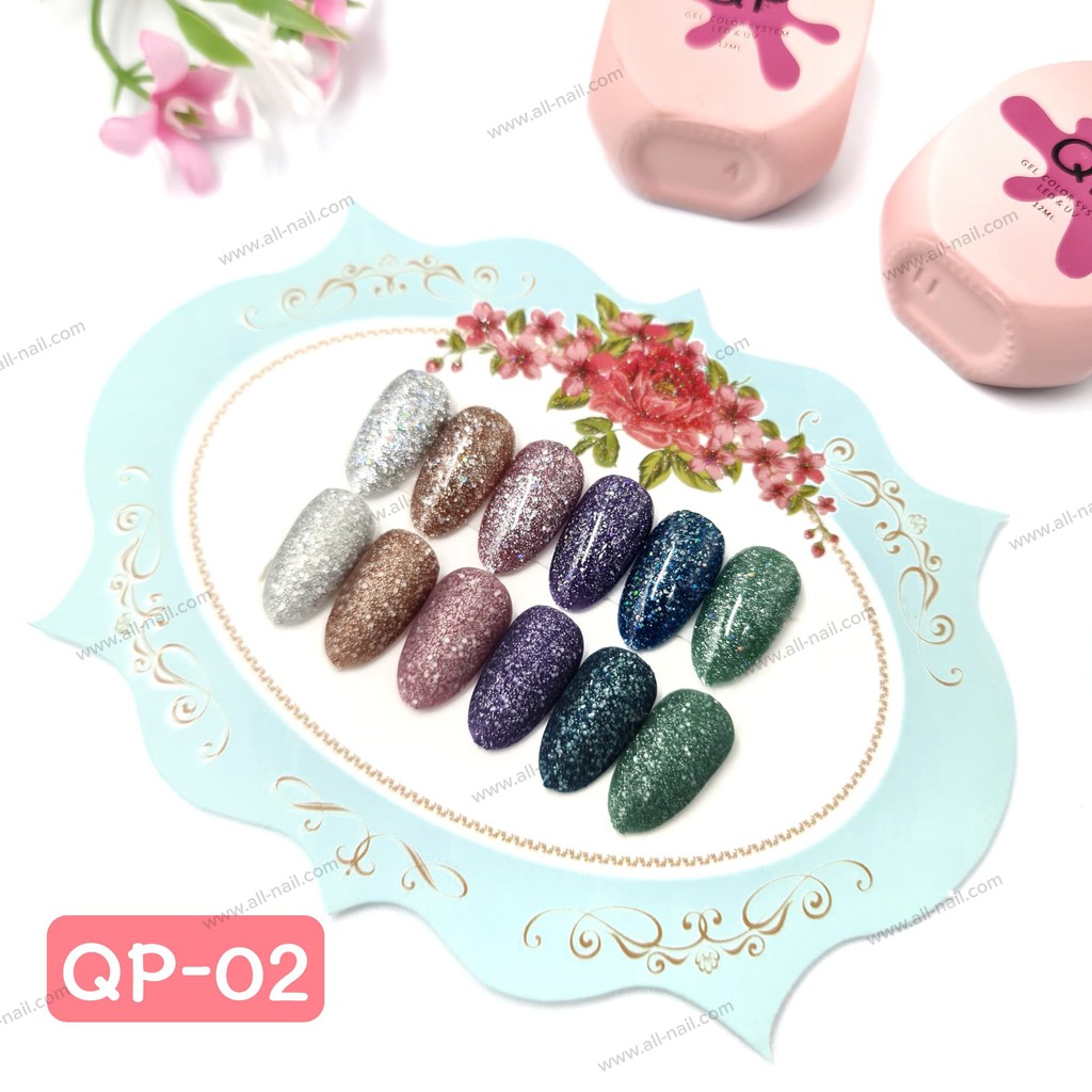 (1Set6ขวด) ชุดสีเจลทาเล็บ แบรนด์คุณภาพ QP 12ml. - all_nail - ThaiPick