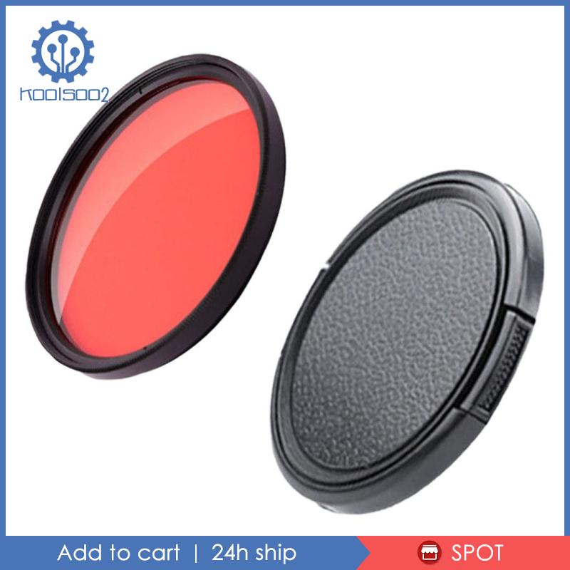 58mm Red Lens Filter Lens Cover Parts Round for Underwater Photograph ...