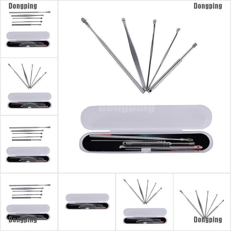 【don】5pcs Stainless Steel Ear Pick Wax Curette Remover Cleaner Care ...