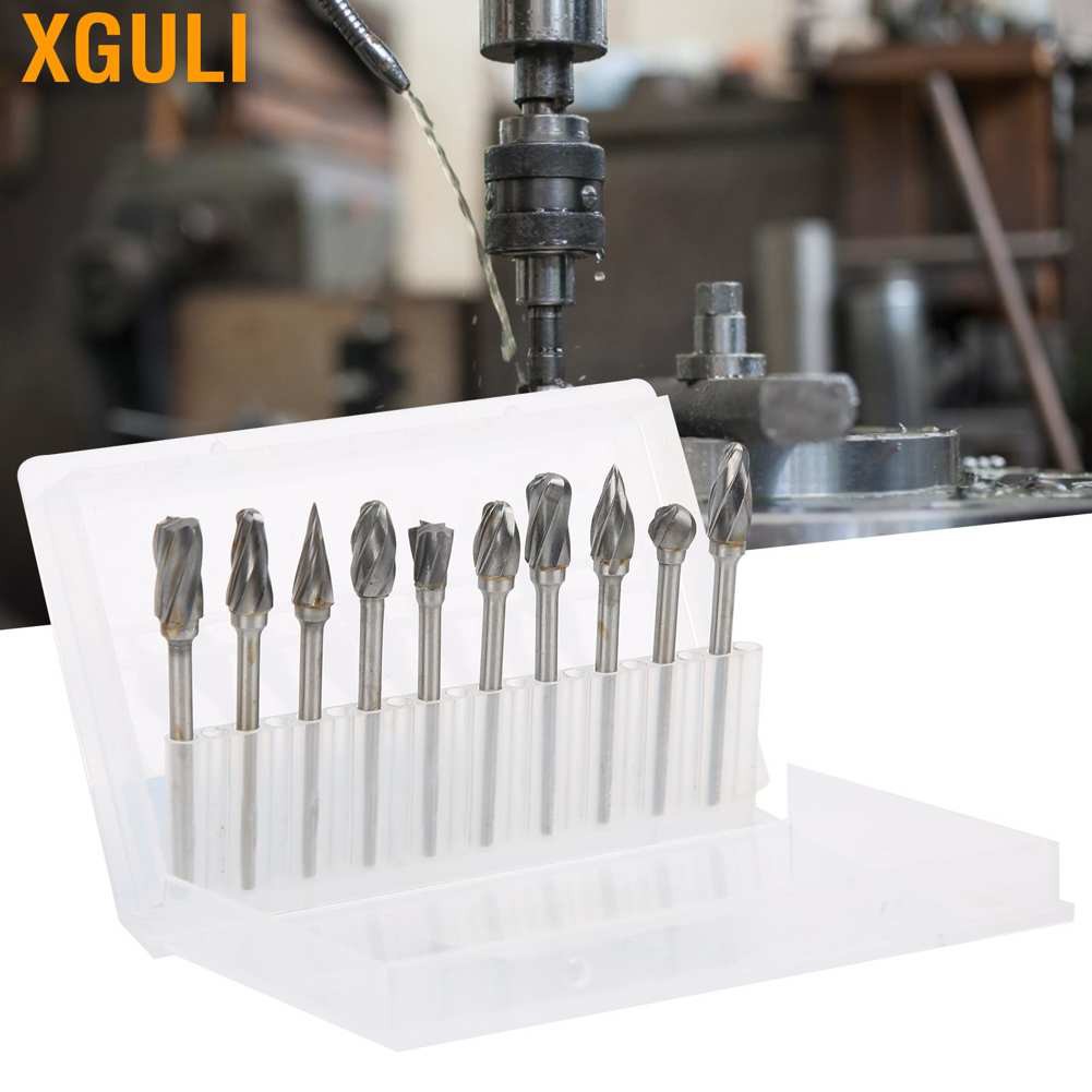 Xguli 10Pcs Rotary Burr Bits Single Flute Roughing Grind Cutter ...