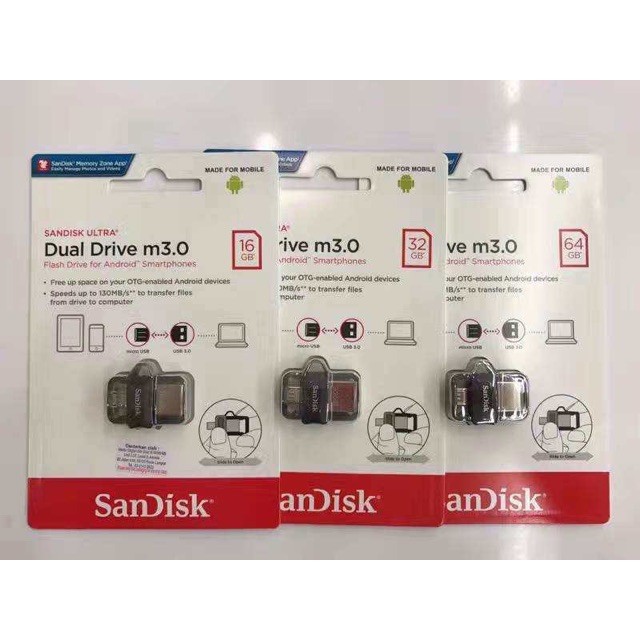 SanDisk Ultra Dual Drive M3.0 8GB16GB32GB64GB On-The-Go (OTG) Flash ...
