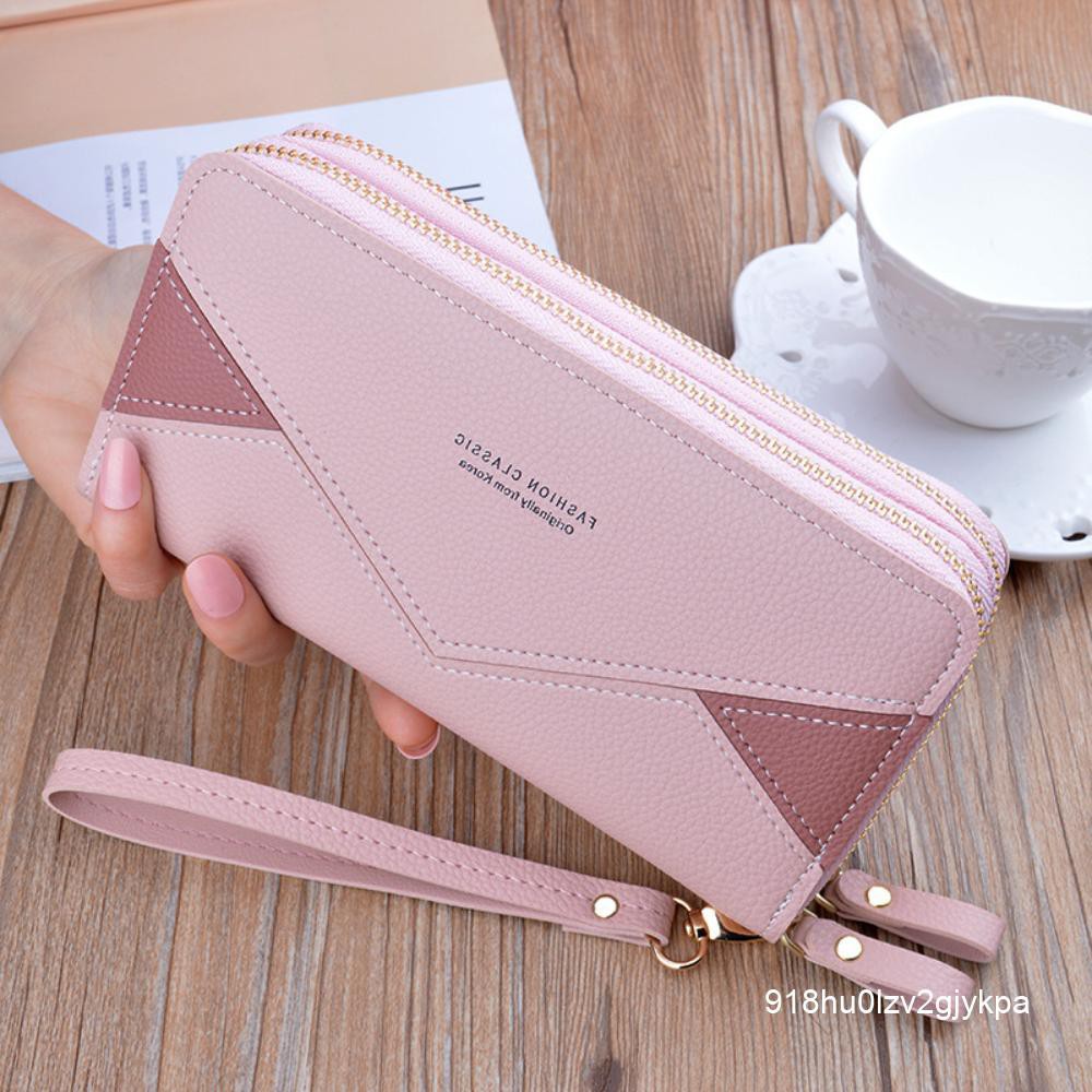 Double Zipper Wallet Ladies Clutch Long Mom Double Wallet Large ...