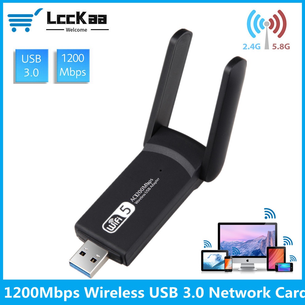 LcKaa 1200 Mbps USB Wifi Adapter 5 Ghz AC Wi-Fi Dual Band 3.0 Ethernet ...