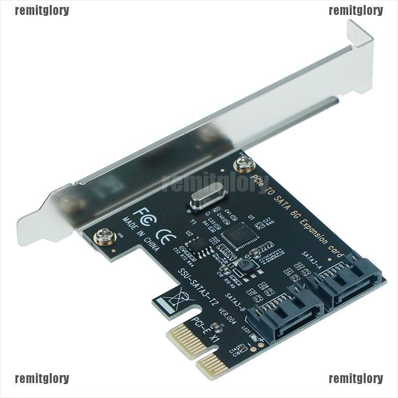 [ Rem ] PCI Express to SATA 3.0 2 Port expand Card PCI-E SATA 3 III ...