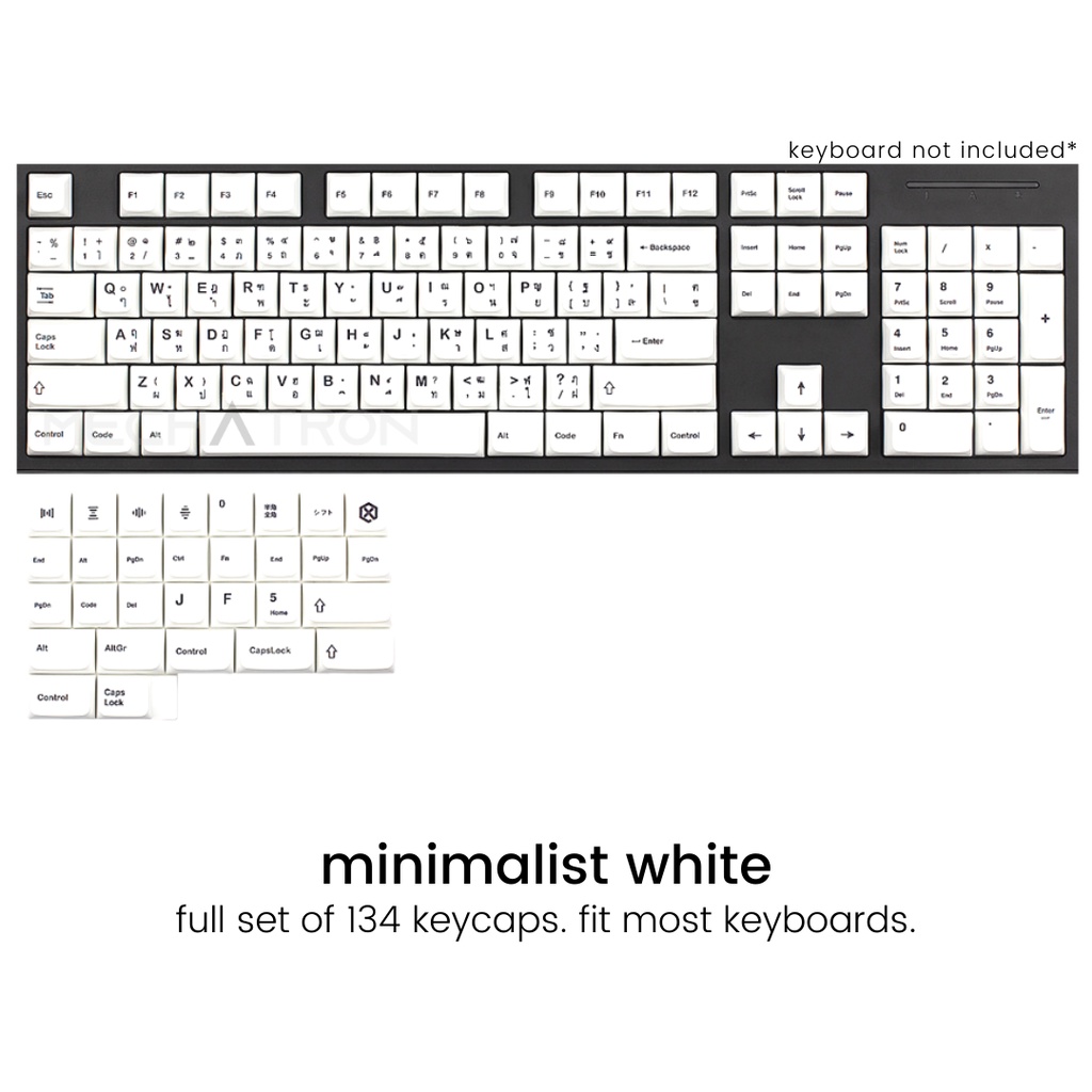 Thai Keycaps Minimalist White XDA Thai Keycap Set ปุ่มคีย์แคปภาษาไทย ...