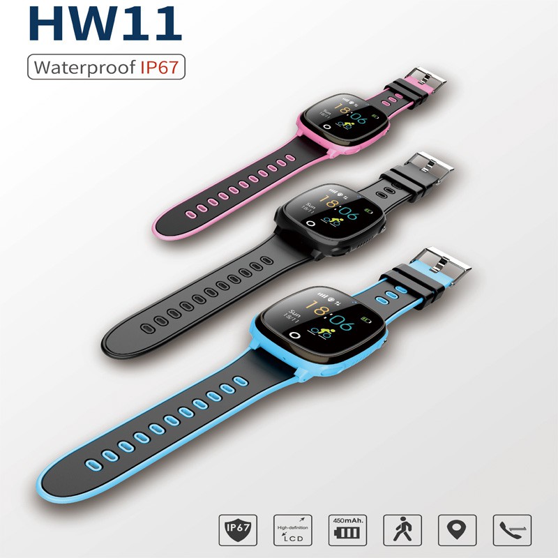 HW11 IP67 Waterproof Smart Watch Kids Android Tracking Security SOS ...