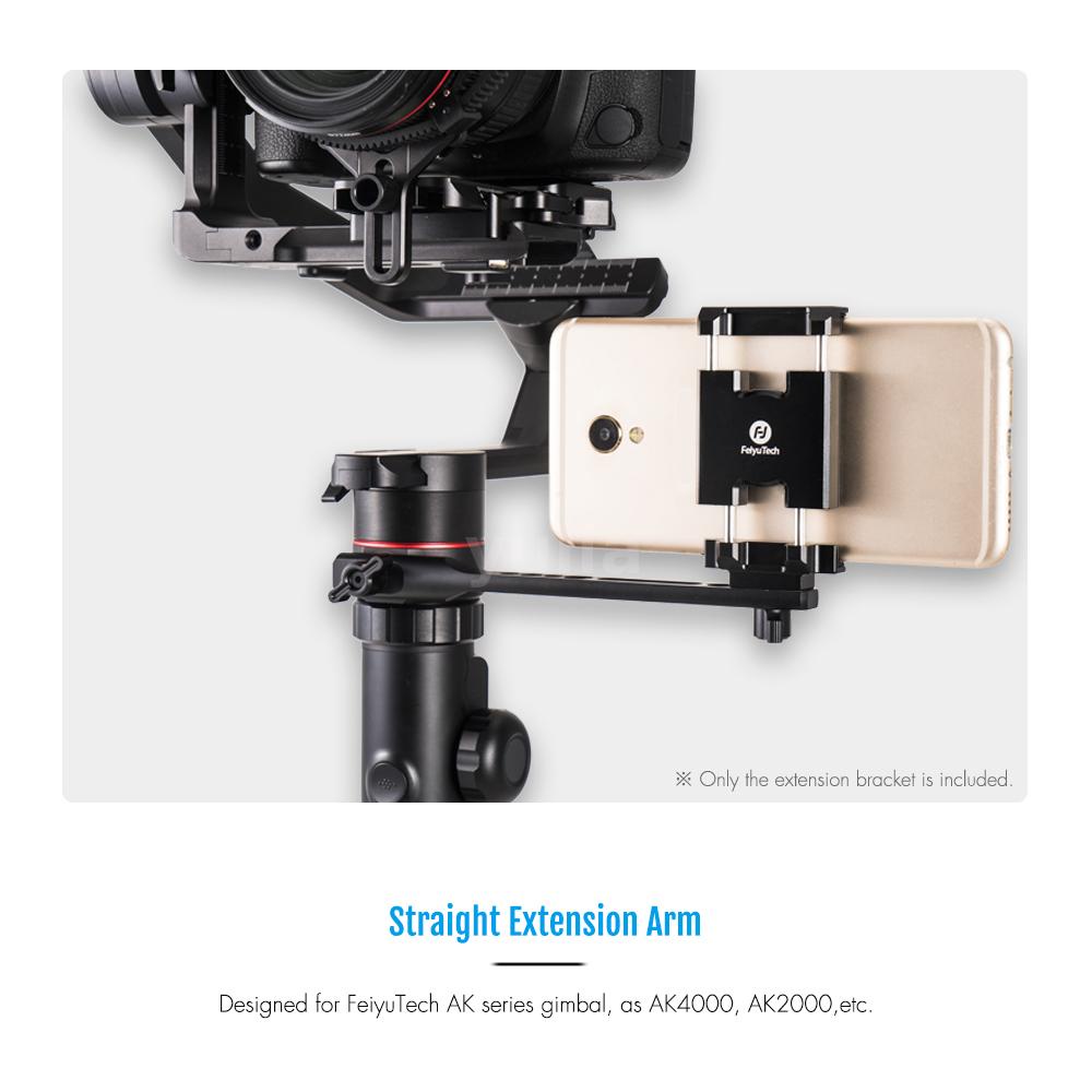 FeiyuTech Aluminium Alloy Back Straight Extension Arm Bracket with 1/4 ...