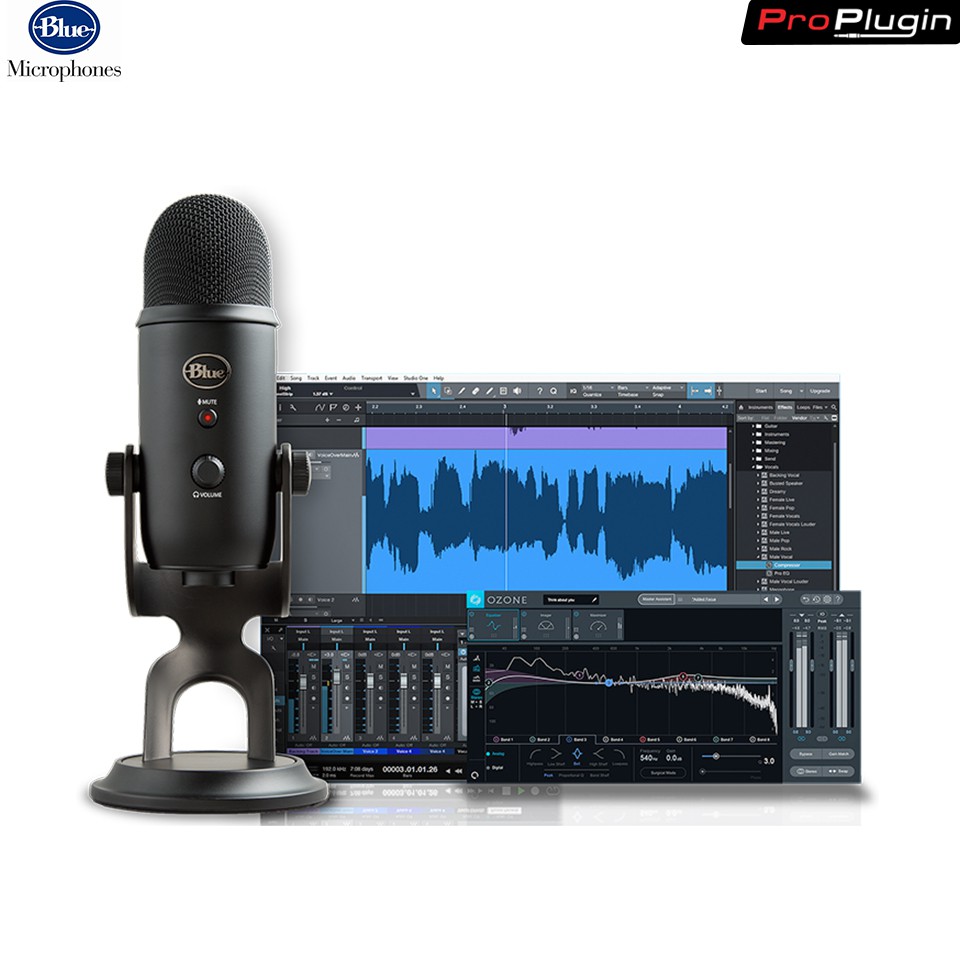 Blue Yeti Studio Microphone ไมโครโฟนระดับ Professional แบบ multi-pattern สำหรับบันทึกเสียง ...