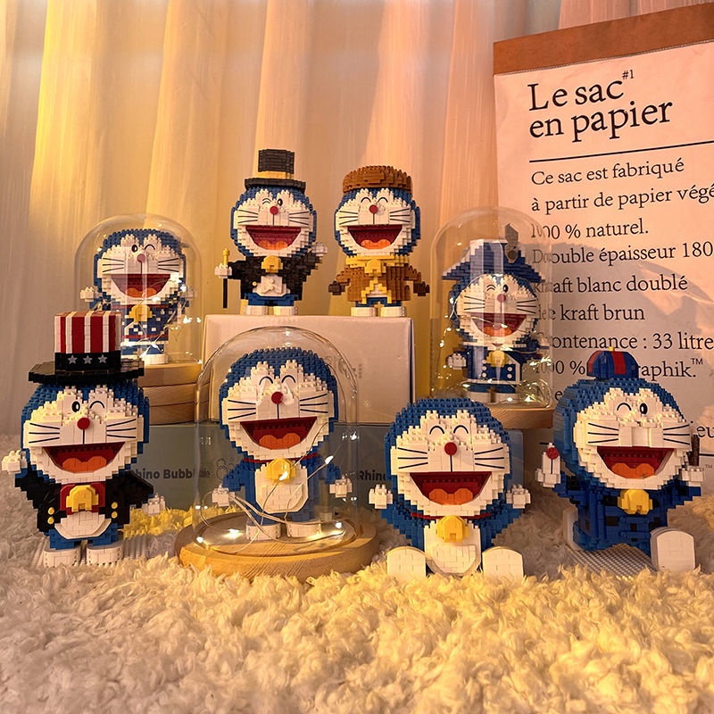 ใช้งานร่วมกับ LEGO Doraemon Jingdang cat อนุภาคขนาดเล็กปริศนาประกอบ ...