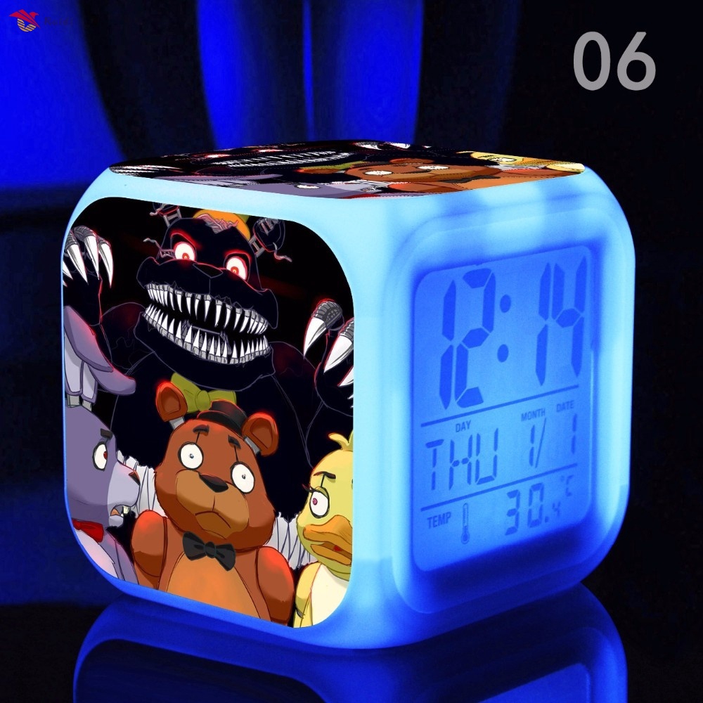 Cartoon Alarm Clock Toys Game Colorful LED Clocks Night Light Kids ...