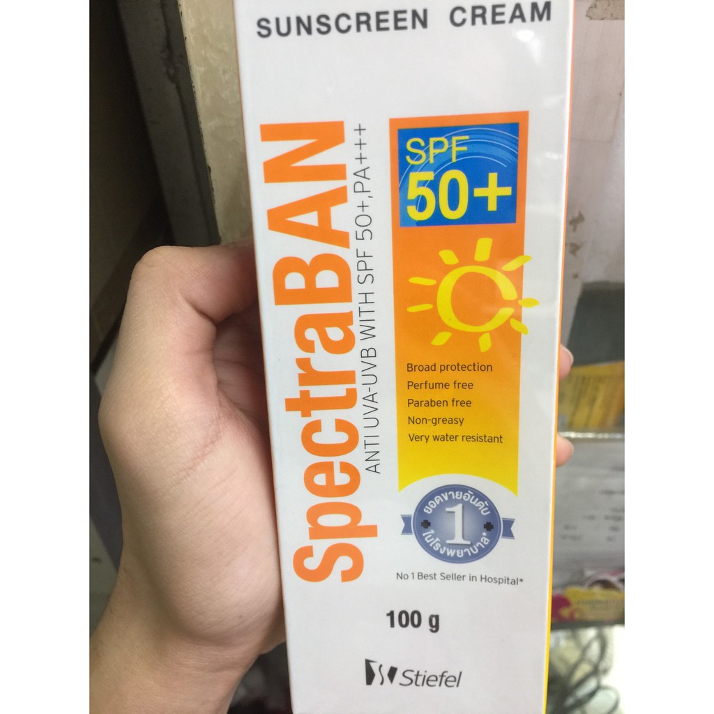 SpectraBAN Sunblock SPF 50 100 g ครีมกันแดดสเปคตร้าแบน 100 กรัม (ถูกตา ...