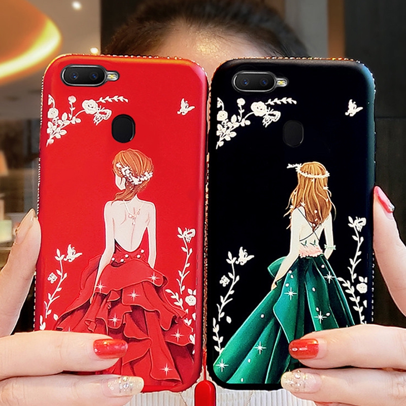 OPPO A7 Soft Case เคสโทรศัพท์ประดับคริสตัล Bling Case Soft TPU ...