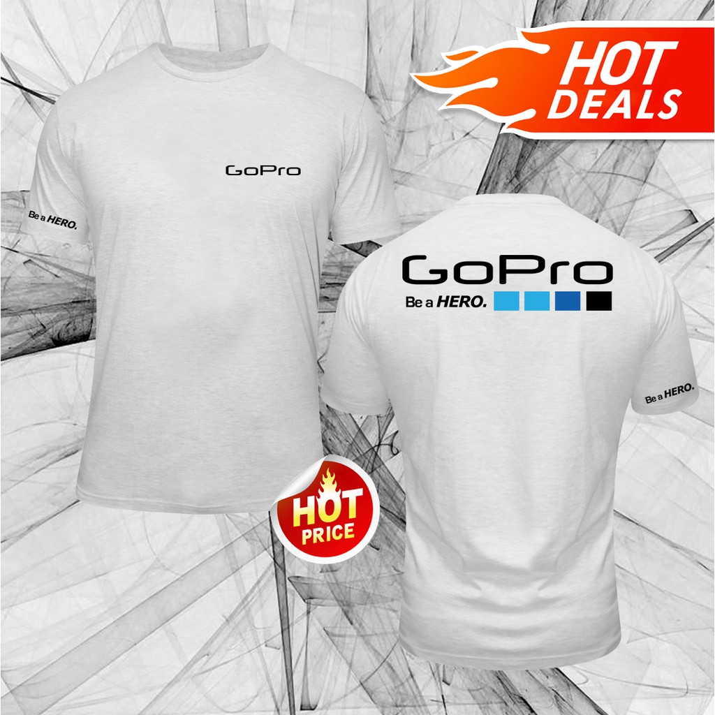 ใหม่ เสื้อยืด ลายโลโก้ GoPro Be A Hero มีสีดํา สีเทา สีขาว ...