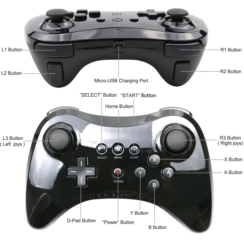 เกมแพด Wireless WII U Controller Bluetooth Gamead Joystick For Nintend ...