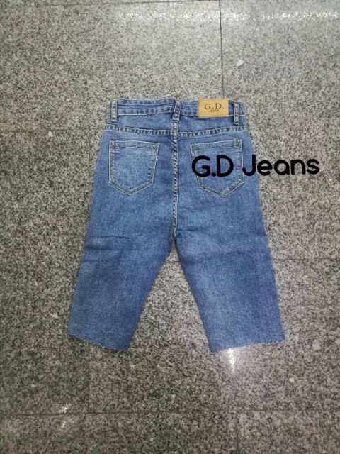 5271 G.D Jeans ยีนส์ผ้ายืดทรงเดฟ 3 ส่วนเล่นแถบ แต่งสะกิดขาดสินค้าจริง2 ...