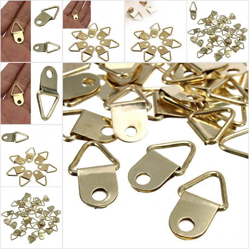 Purpleredto20PcsPack Golden Brass Triangle Photo Picture Frame Wall ...