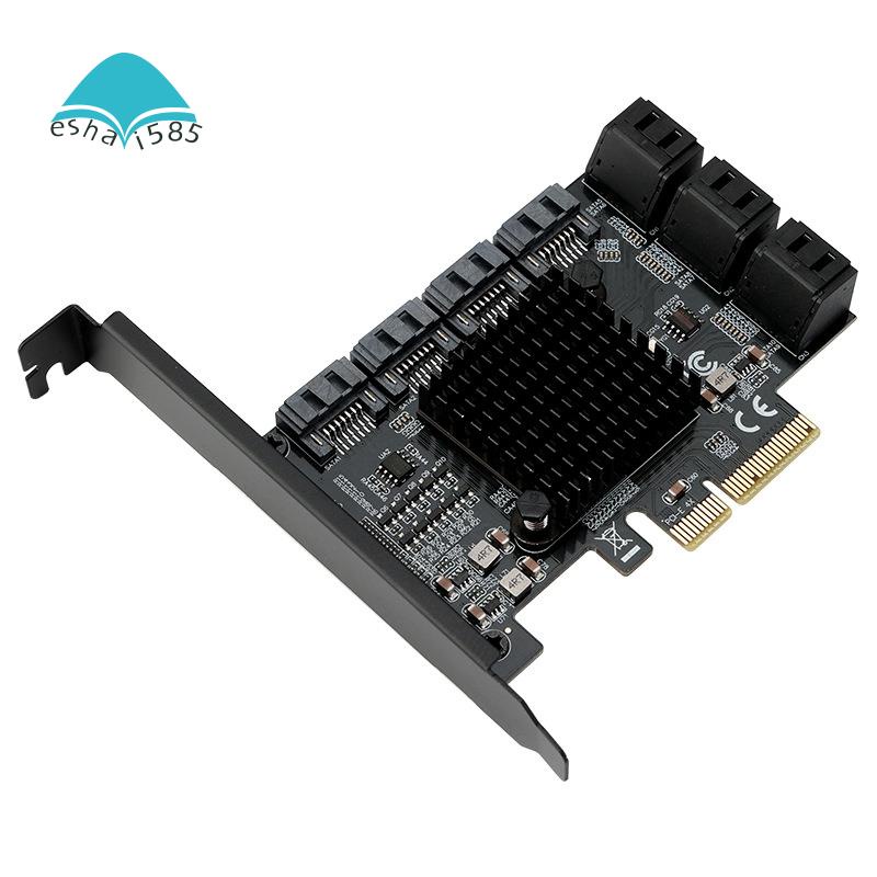 PCIE to SATA Card 10 Ports 6 Gbps SSD Adapter PCIe Controller Expansion ...