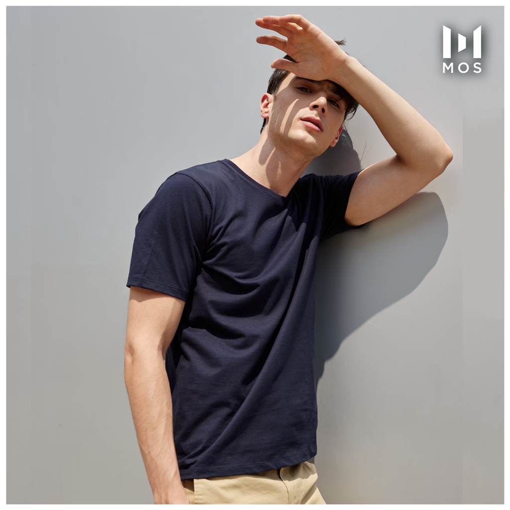 เสื้อยืดคอกลมคอตตอน MOS T-shirt collection Cotton 100% CLASSIC รุ่น MHB ...