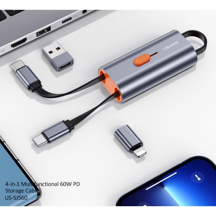 USAMS U79 USB เป็น Type-C USB-C Type-C USB-C 4in 1 PD60W - k.accessories - ThaiPick