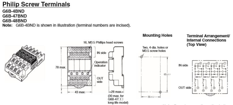 DC 24V G6B-1174P compact terminal relay with 4 independent outputs G6B-4BND electromagnetic ...
