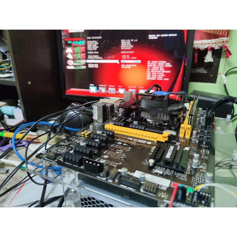 ชุดบอร์ดขุด 6gpu MB BIOSTAR TB250 BTC CPU I3 6100RAM DDR4 4GB ...