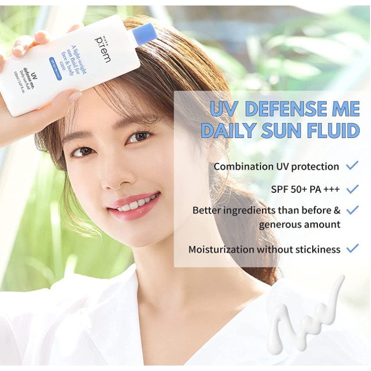 ของแท้ พร้อมส่ง Make Prem UV Defense Me Daily Sun Fluid SPF50PA 150 ml กันแดดสำหรับผิวหน้าและผิว ...