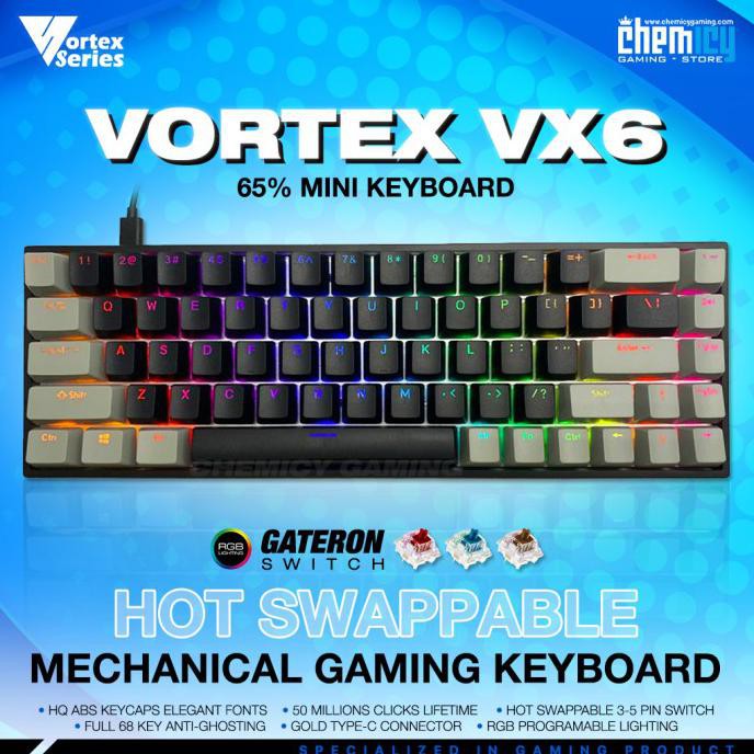 Vortex Vx6 65% Rgb Hotswap คีย์บอร์ดเล่นเกม - สีแดง - rasnonazshop.th ...