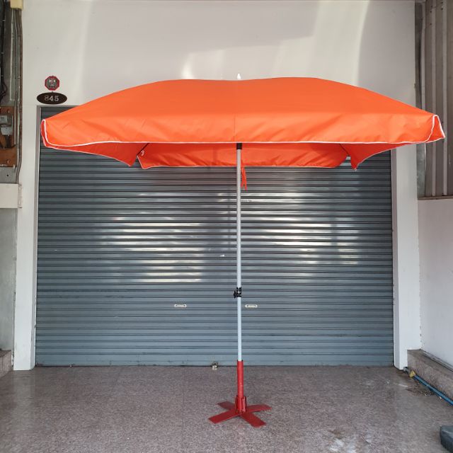 ร่มแม่ค้า ร่มสนาม (สีส้ม ขนาด22เมตร) ร่มสี่เหลี่ยม ร่มขายของ - sansanee ...
