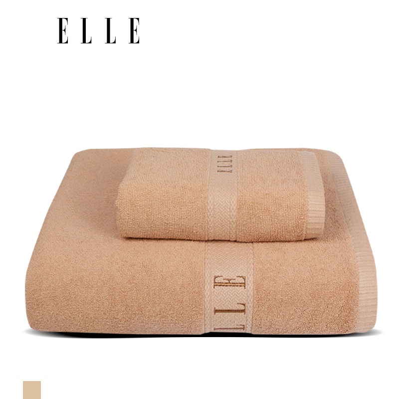 ELLE Towel Set ชุดผ้าขนหนู ขนาด ผ้าเช็ดผม 34x80 cm. และ ผ้าเช็ดตัว ...