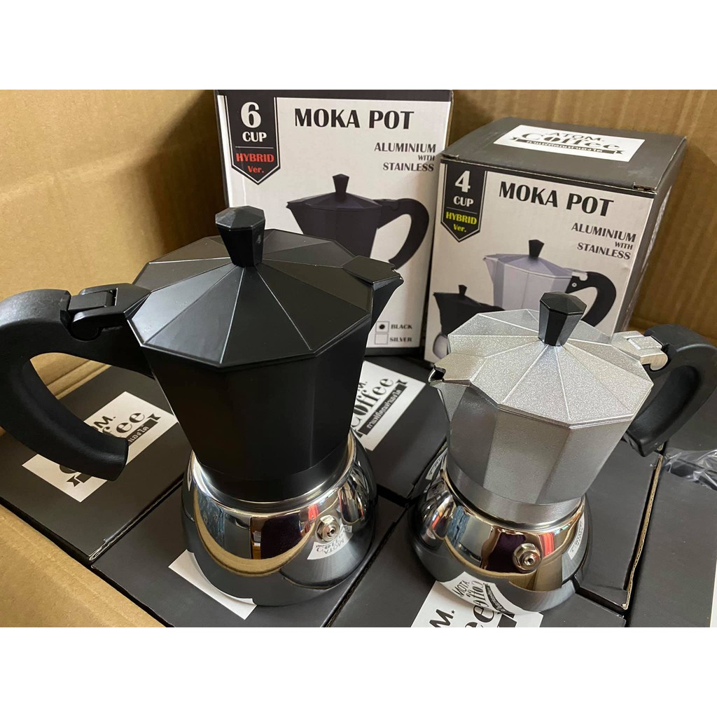 Moka Pot ATOM COFFEE รุ่น Hybrid (ไฮบริด) 6 Cup 2022 รุ่น upgrade วาล์ว ...