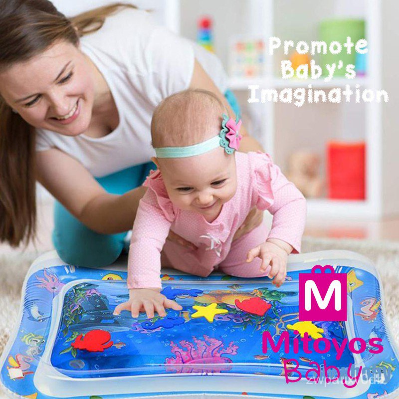 Baby Tummy Time Play Mat Water Inflatable Ocean Aquarium Sensory Pad ...