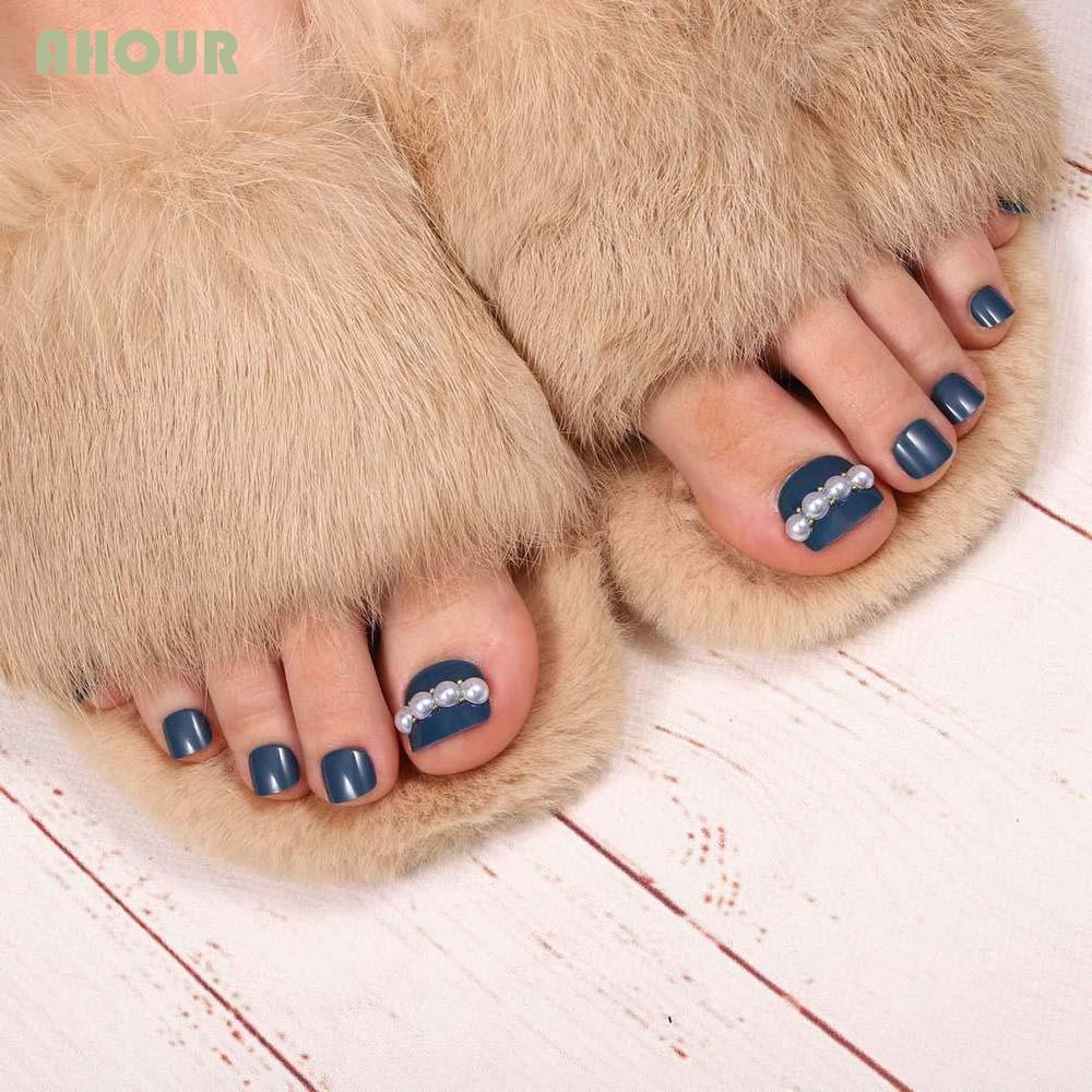 [COD]RTS 24 Nail Fake Detachable Nail Art Fnished Fame Gel Frosted Fake ...