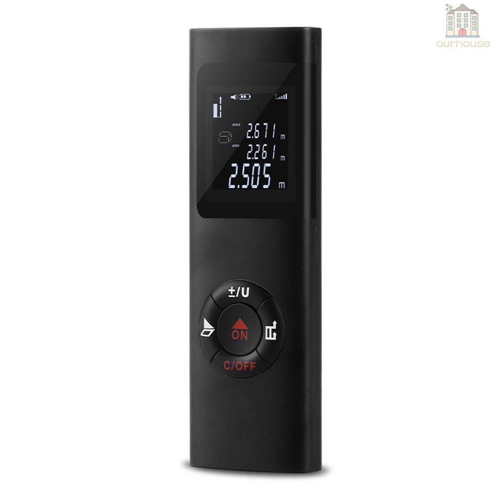 131Ft Mini Laser Distance Measure LCD Backlight Display M/In/Ft Area ...