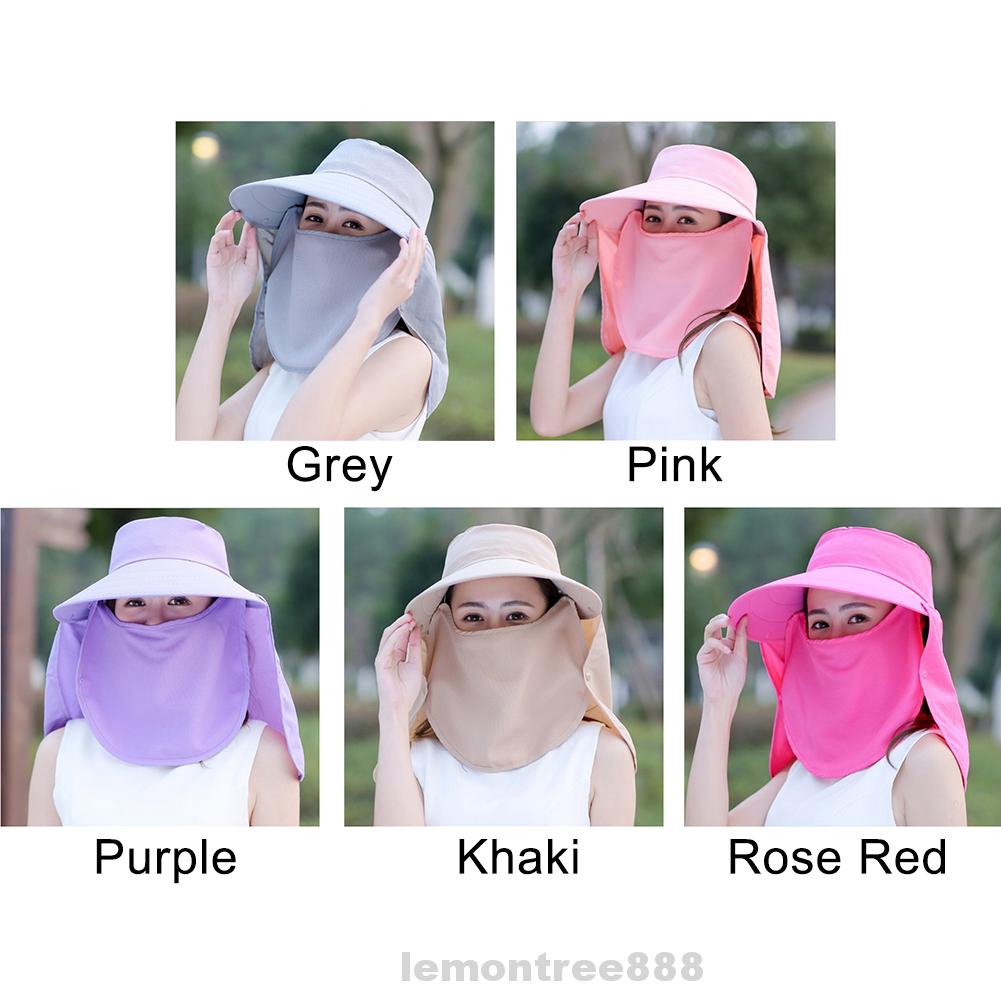 Women Anti-UV Neck Protection Removable Riding Sunshade Veil Visor Wide ...