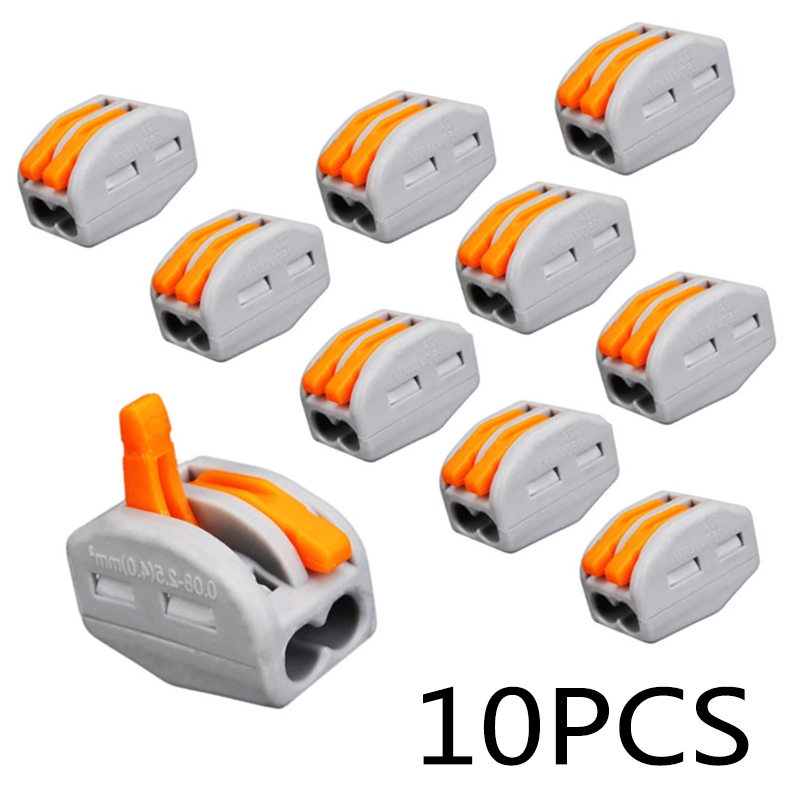 10set Reusable Spring Lever Terminal Block Electric Cable 2 Wire ...
