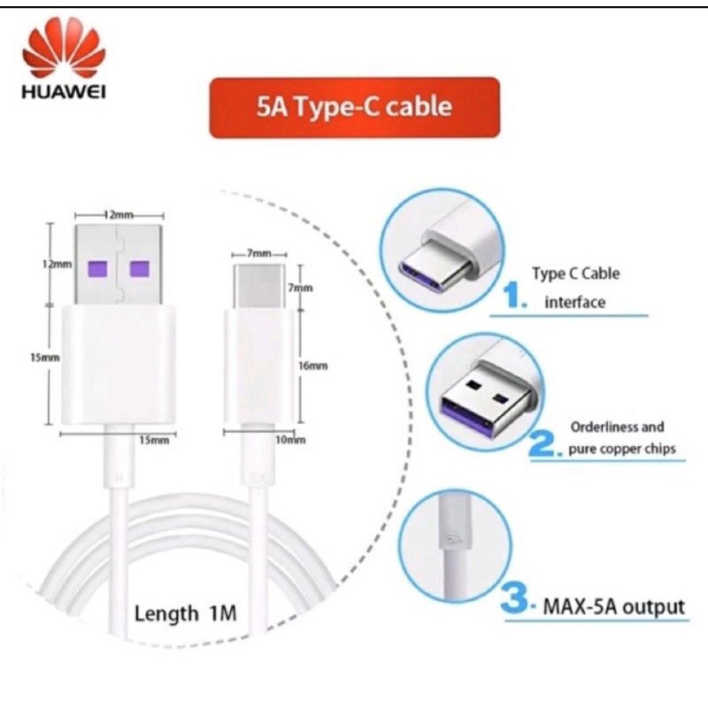 HUAWEI Super Charge Set 4.5V5A Fast Charger 5A Type-C Cable ชุดชาร์จเร็วหัวเหว่ย - dreamsstore29 ...