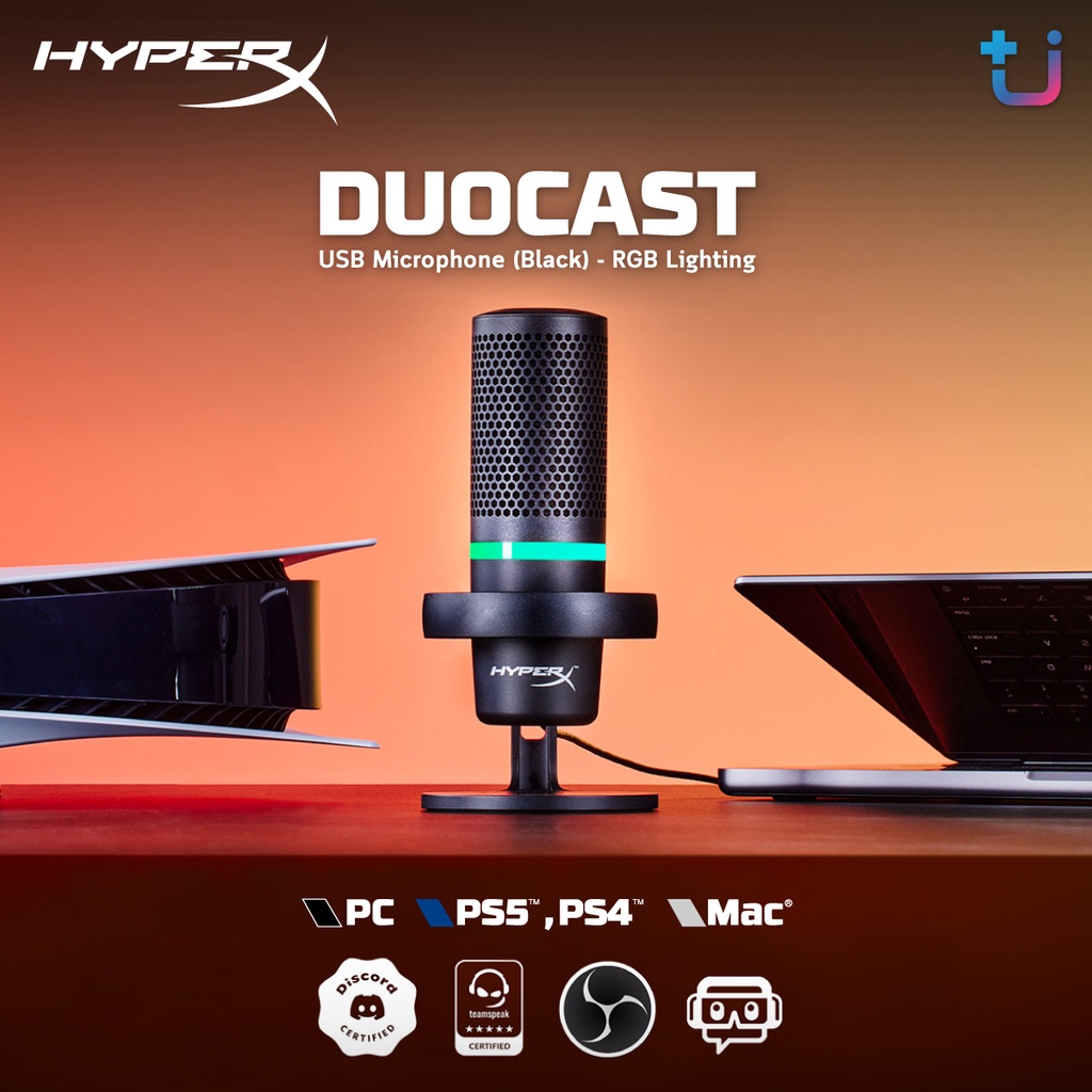 NEW ! HyperX DuoCast - USB Microphone (Black) - RGB Lighting | Shopee ...