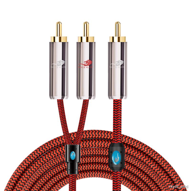 1 RCA Male to 2 RCA Male Audio Cable for Subwoofer Amplifier Speaker ...