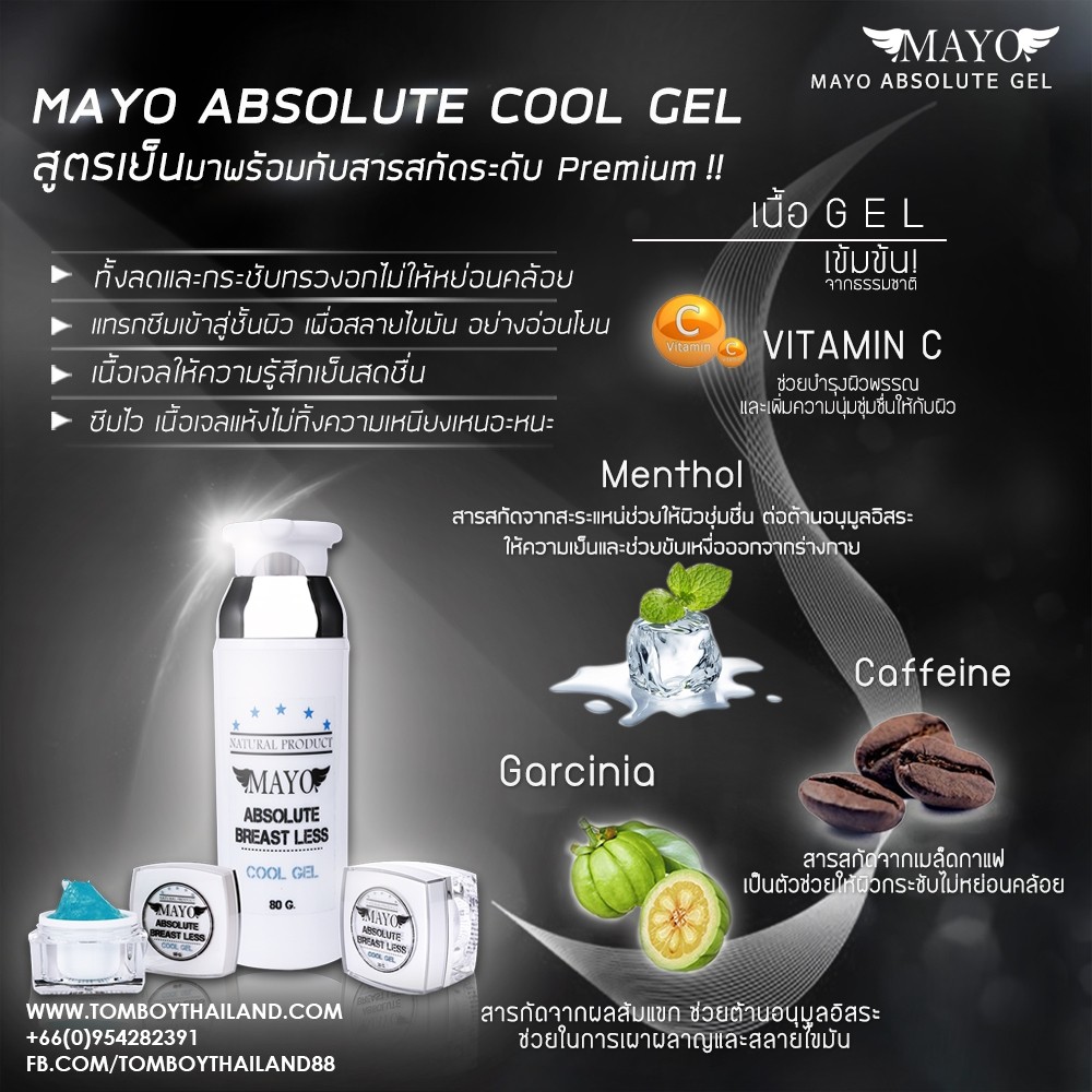 MAYO ABSOLUTE GEL - เจลลดหน้าอกเมโย แอปโซลูท เจล 80 กรัม ...