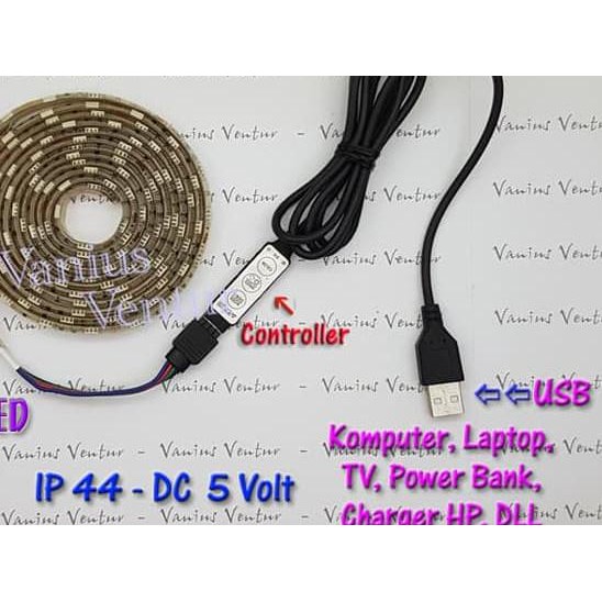 สายไฟ Led Rgb 5v Usb ยาว 2 เมตรสําหรับตกแต่งบ้าน - marsitlshop.th - ThaiPick