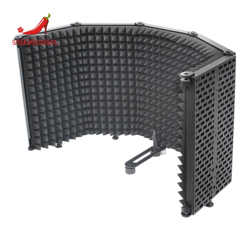 5 Panel Foldable Studio Microphone Isolation Shield Recording Sound ...