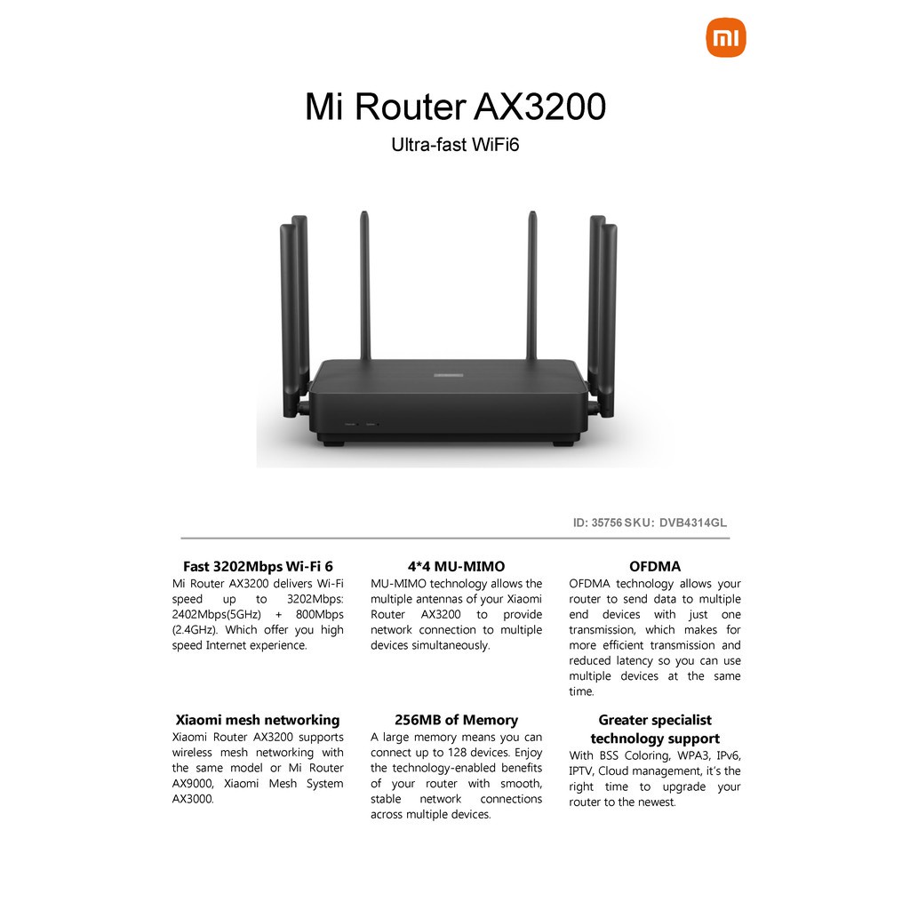 Xiaomi Mi Router AX3200 เร้าเตอร์ Wi-Fi 6 Dual Band ของแท้ ประกันศูนย์ ...