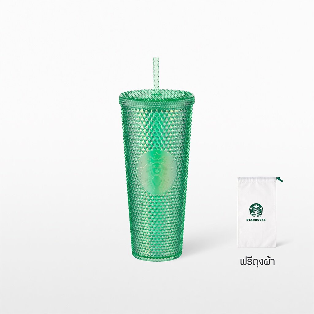 Starbucks Green Bling Cold Cup 24oz. แก้วสตาร์บัคส์ ฟรีถุงเก็บแก้ว ของ ...