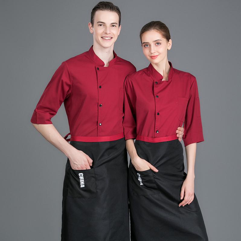 Chefs Clothes Half-Sleeved Men Women Western Restaurant Summer Catering ...