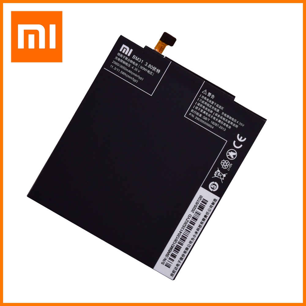 Xiao Mi New 100 Original 3050mAh BM31 Phone Battery For Xiaomi Mi 3 M3 ...