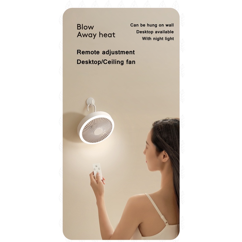 Remote Ceiling Fans 2000Mah Usb Rechargeable Mini Desk Fan 360 Rotation ...
